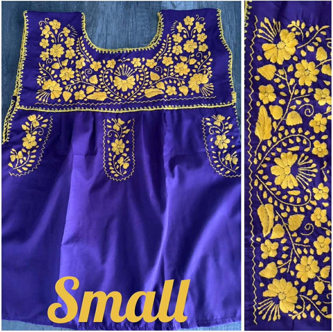 Purple and Yellow Game Day Top, Floral Handembroidery, Game Day Style ...