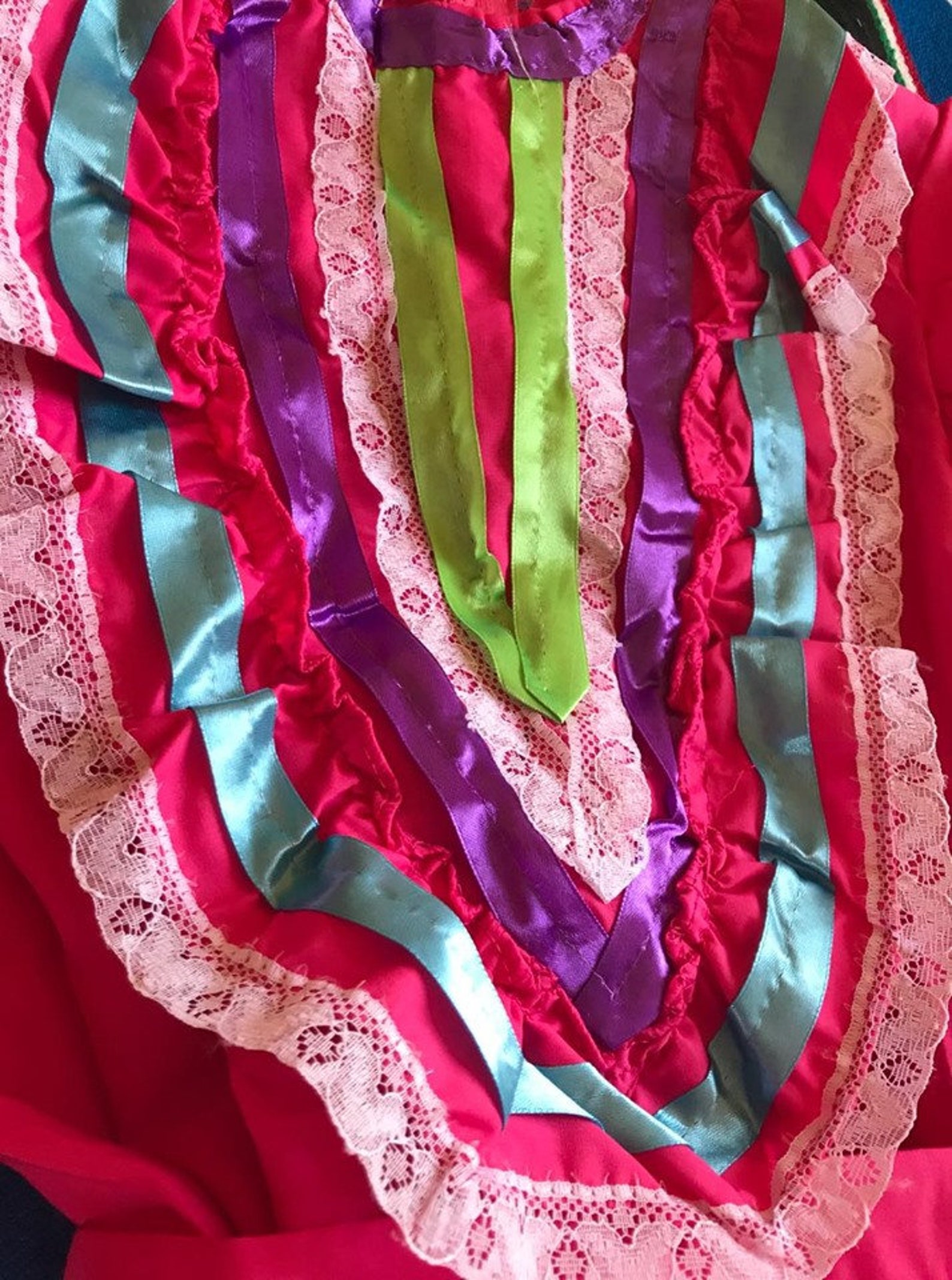 Hot Pink Mexican Jalisco Dress, Pink Adelita Dress, Escaramuza Jalisco ...