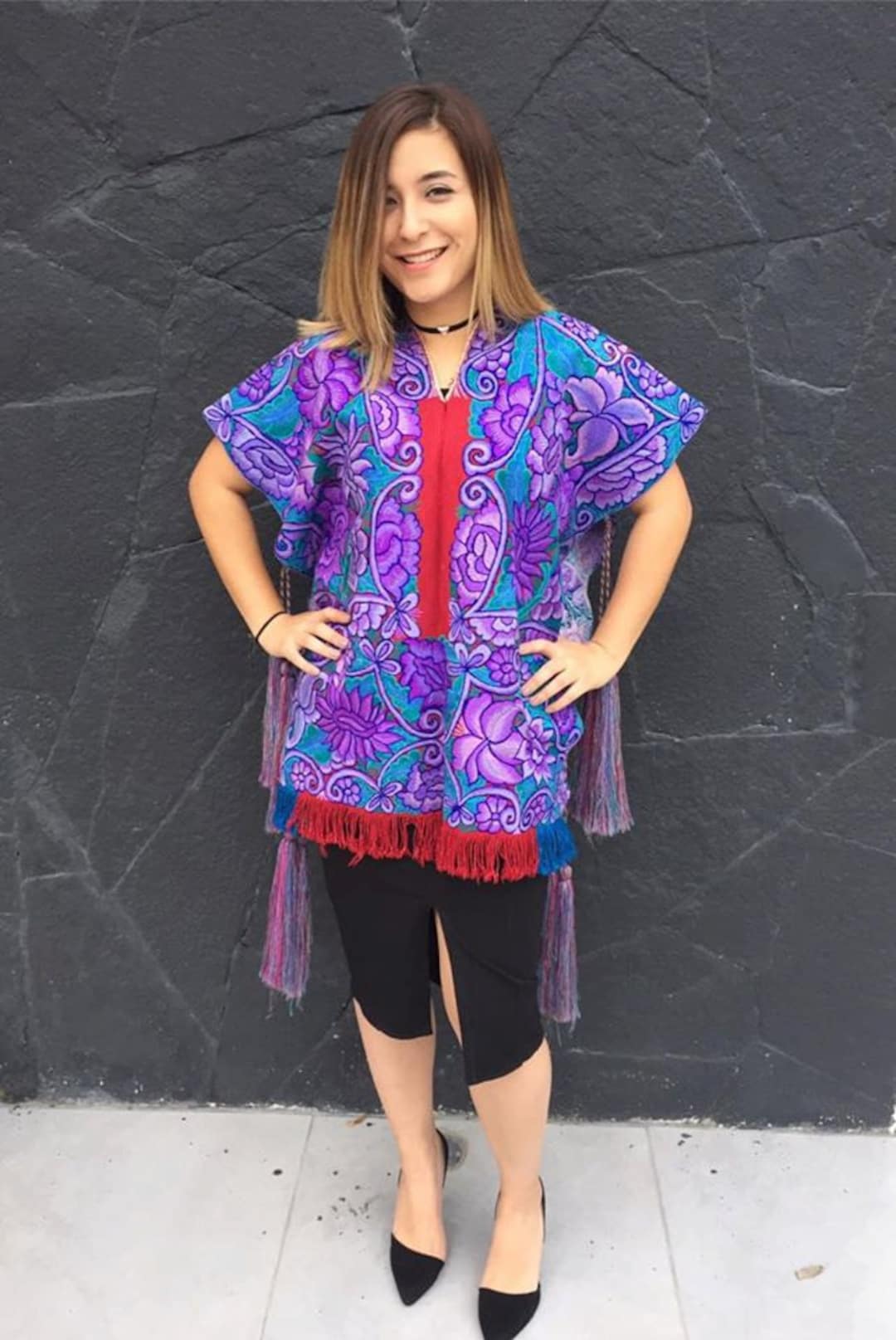 Poncho Mexican Style Mexican Party Fiesta Mexicana Day of the Dead ...