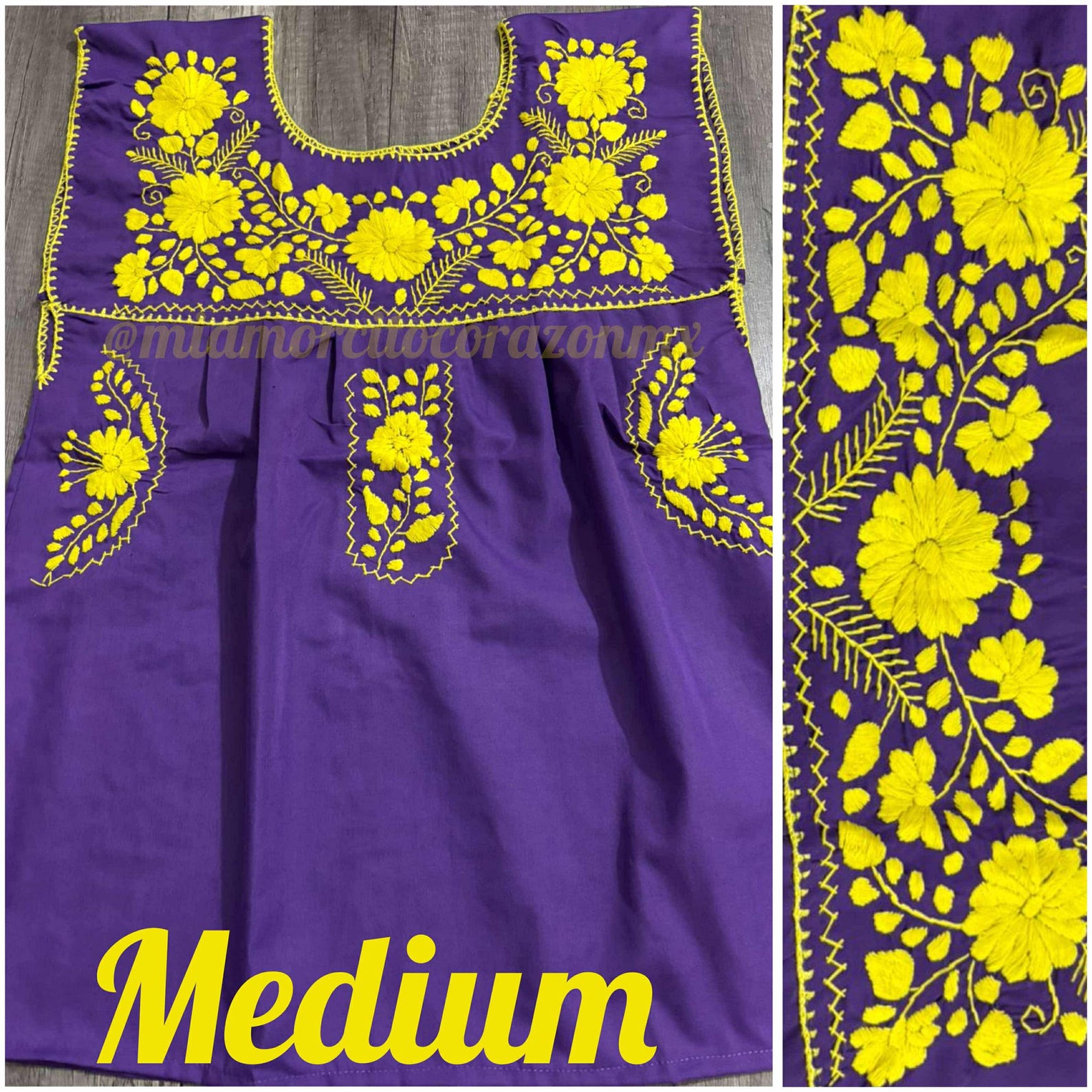 Purple and Yellow Game Day Top, Floral Handembroidery, Game Day Style ...
