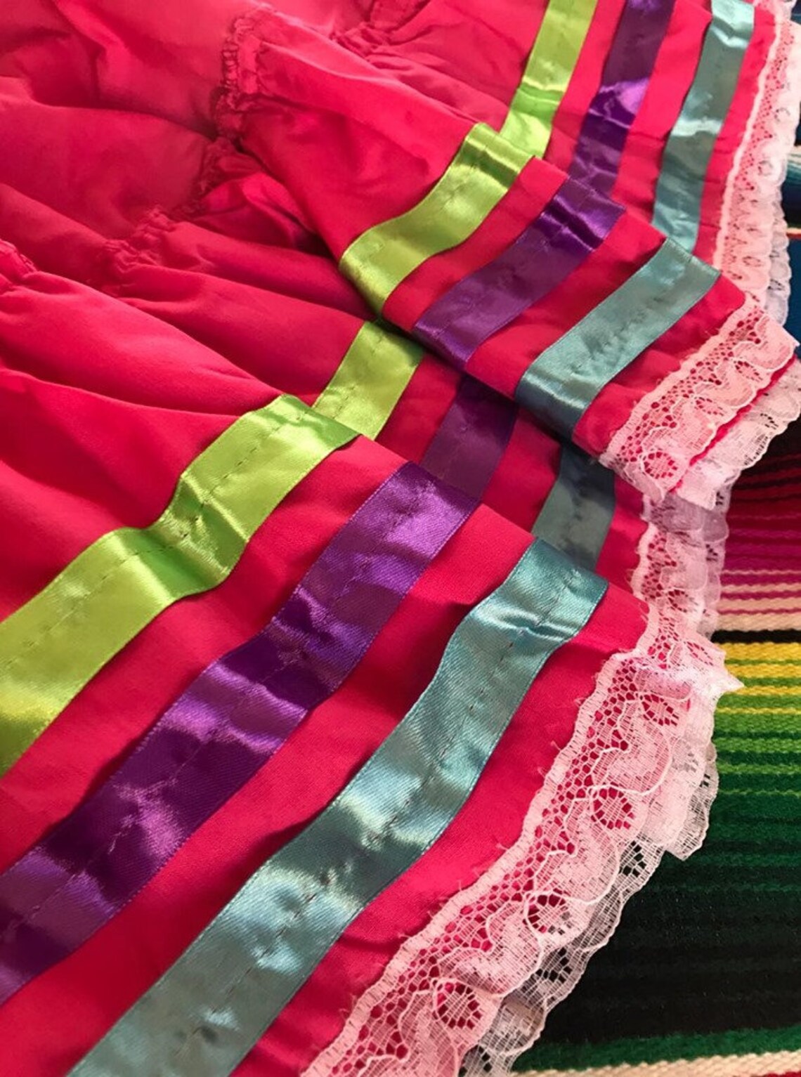 Hot Pink Mexican Jalisco Dress Pink Adelita Dress Escaramuza | Etsy