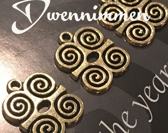 Set of 10 Dwennimmen Adinkra Pewter Charms | Etsy