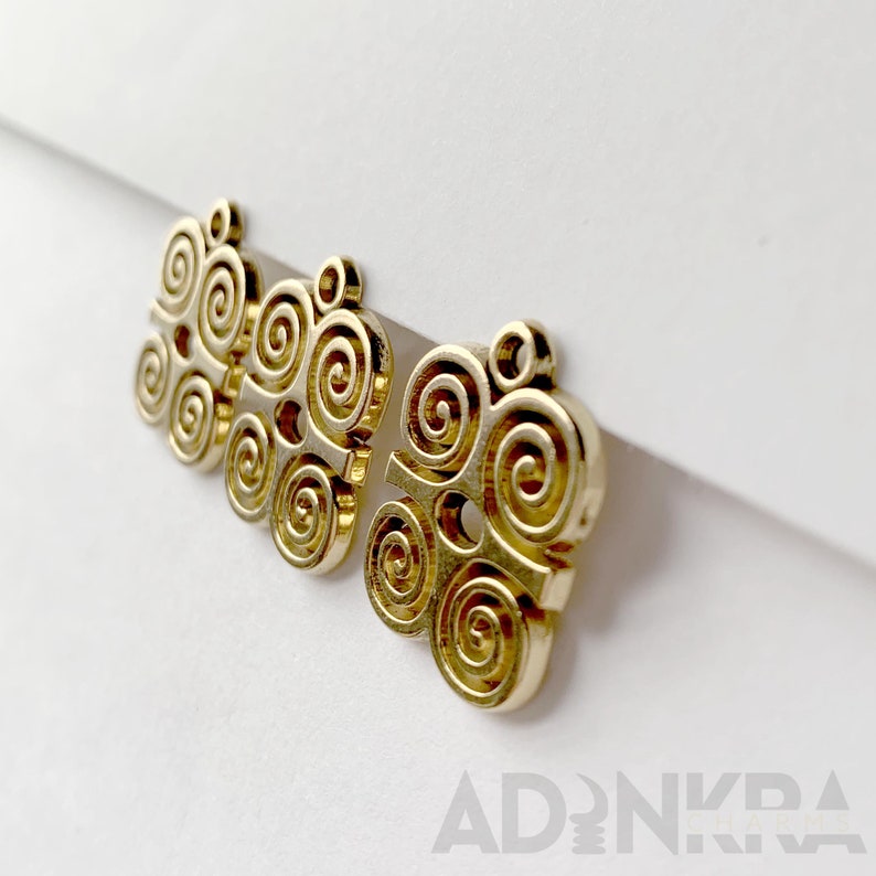 Set of 10- Dwennimmen- Adinkra Antique Gold Charms - Etsy