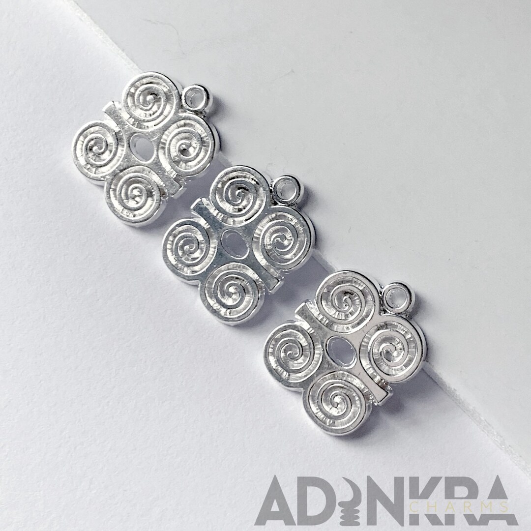 Set of 10- Dwennimmen- Adinkra .925 Silver Plated Charm - Etsy