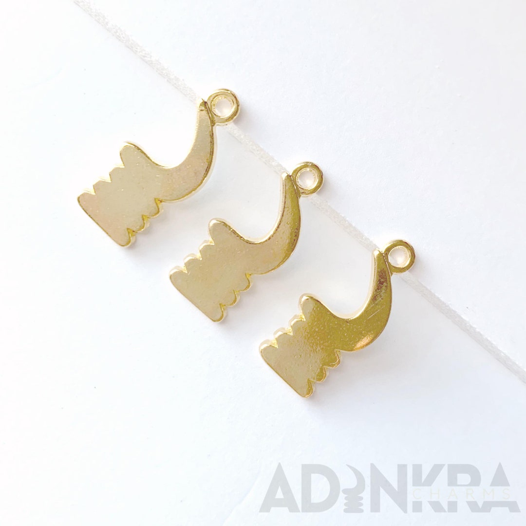 Set of 10- 18K Gold Plated Akoben Adinkra Charms - Etsy