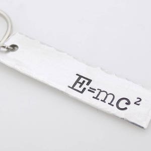 Custom Physics Keychain, Personalized Hand Stamped, E = Mc2, Science ...