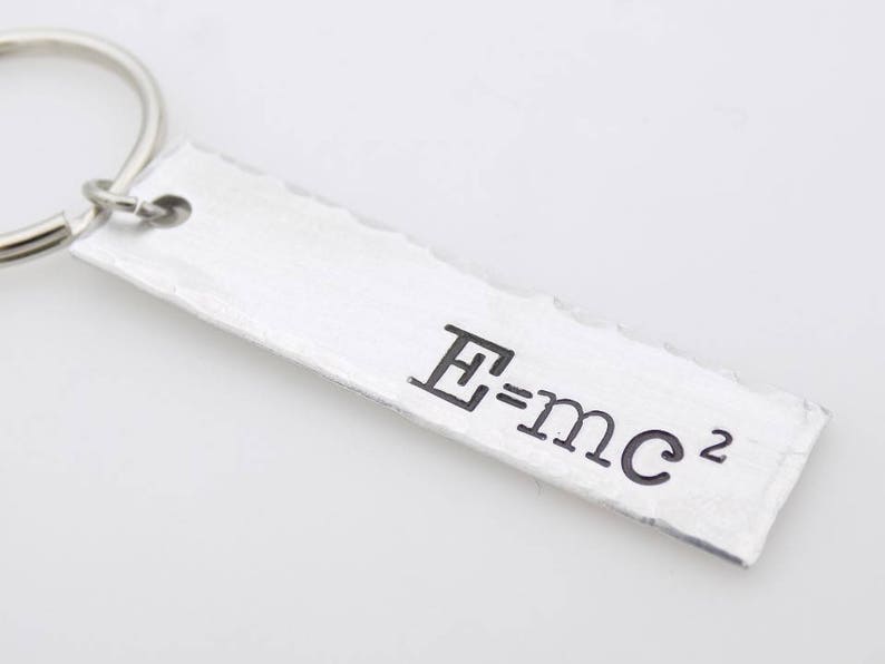 Custom Physics Keychain Customized Hand Stamped E mc2 - Etsy France
