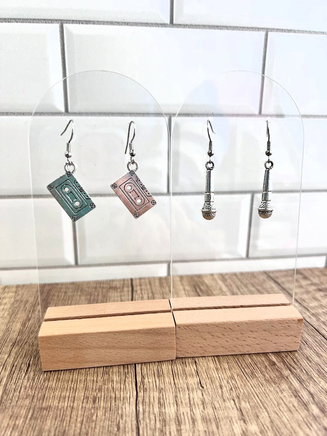 Drop the Mic Earrings, Cassette Tape, Music Themed, Dangle Earrings ...