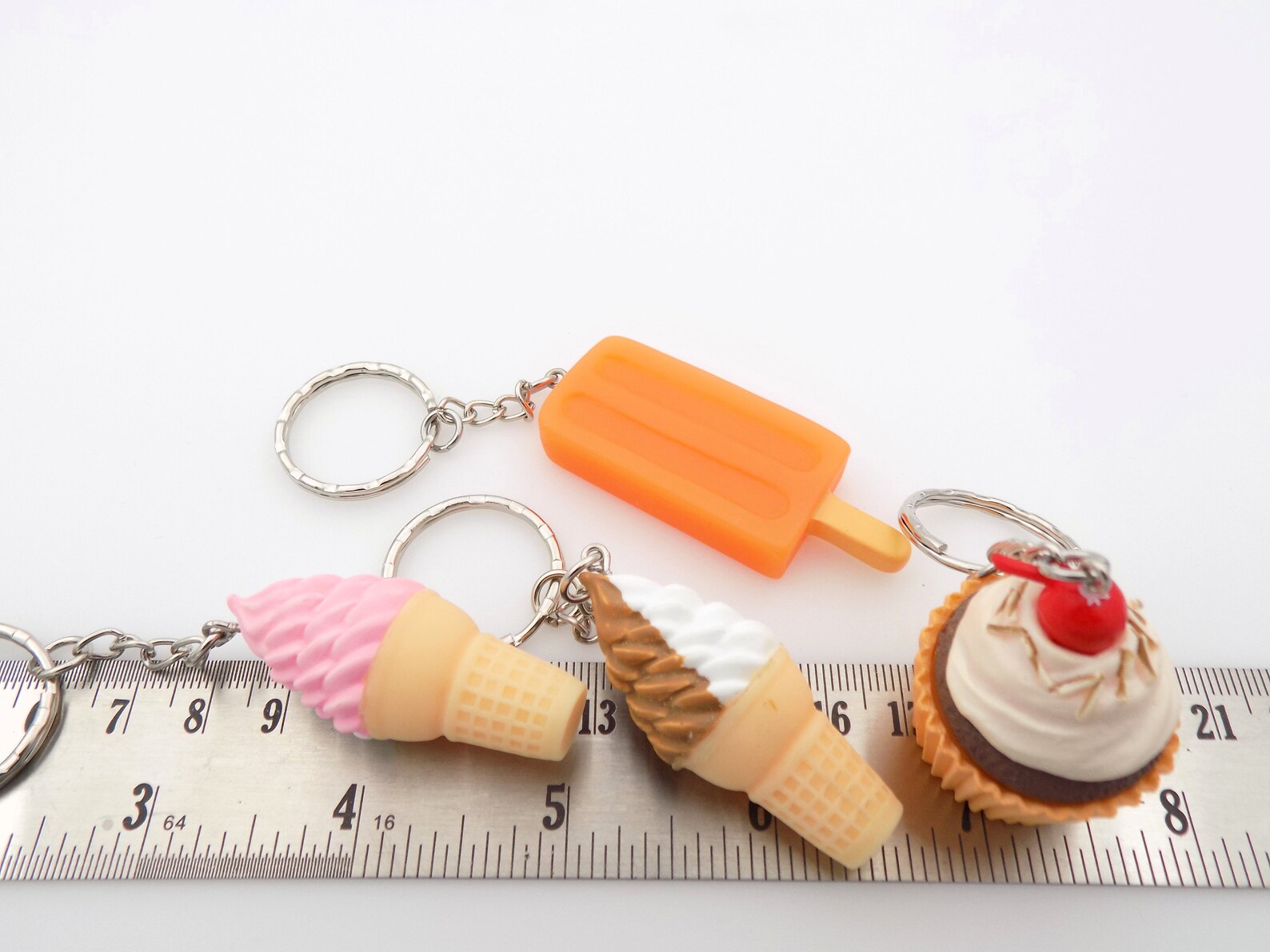 Snack Food Themed Keychains Choose One Strawberry Ice Cream - Etsy