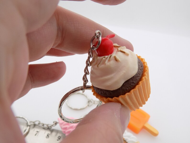 Snack Food Themed Keychains Choose One Strawberry Ice Cream - Etsy
