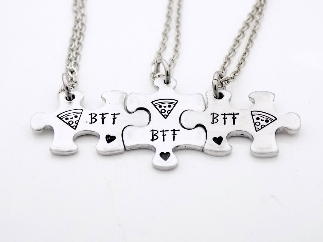 Matching Best Friends Gifts Bff Pizza Necklaces Set of 3 Necklaces, All ...