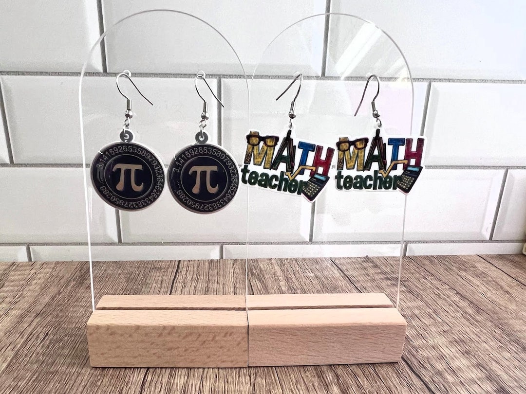 Math Teacher Earrings or PI Earrings - Math Teacher Gift - Math Club ...