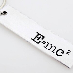 Custom Physics Keychain, Personalized Hand Stamped, E = Mc2, Science ...