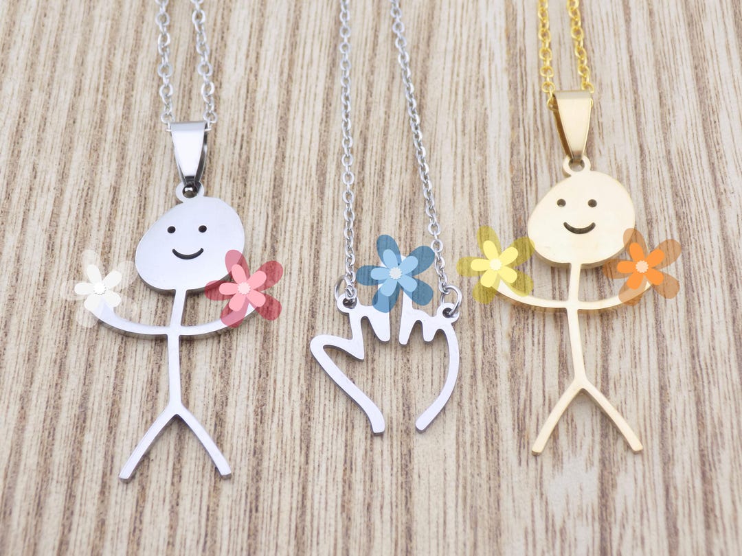 Funny Middle Finger Necklace - Stick Figure Jewelry - Stickman - Mature ...