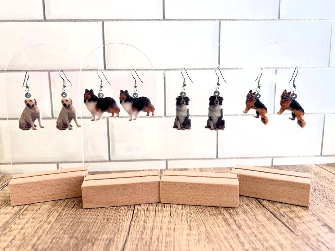 Dog Breed Dangle Earrings: Collie, German Shepherd, Lab - Etsy