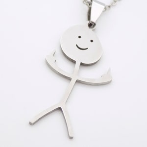 Funny Middle Finger Necklace Stick Figure Jewelry Stickman - Etsy