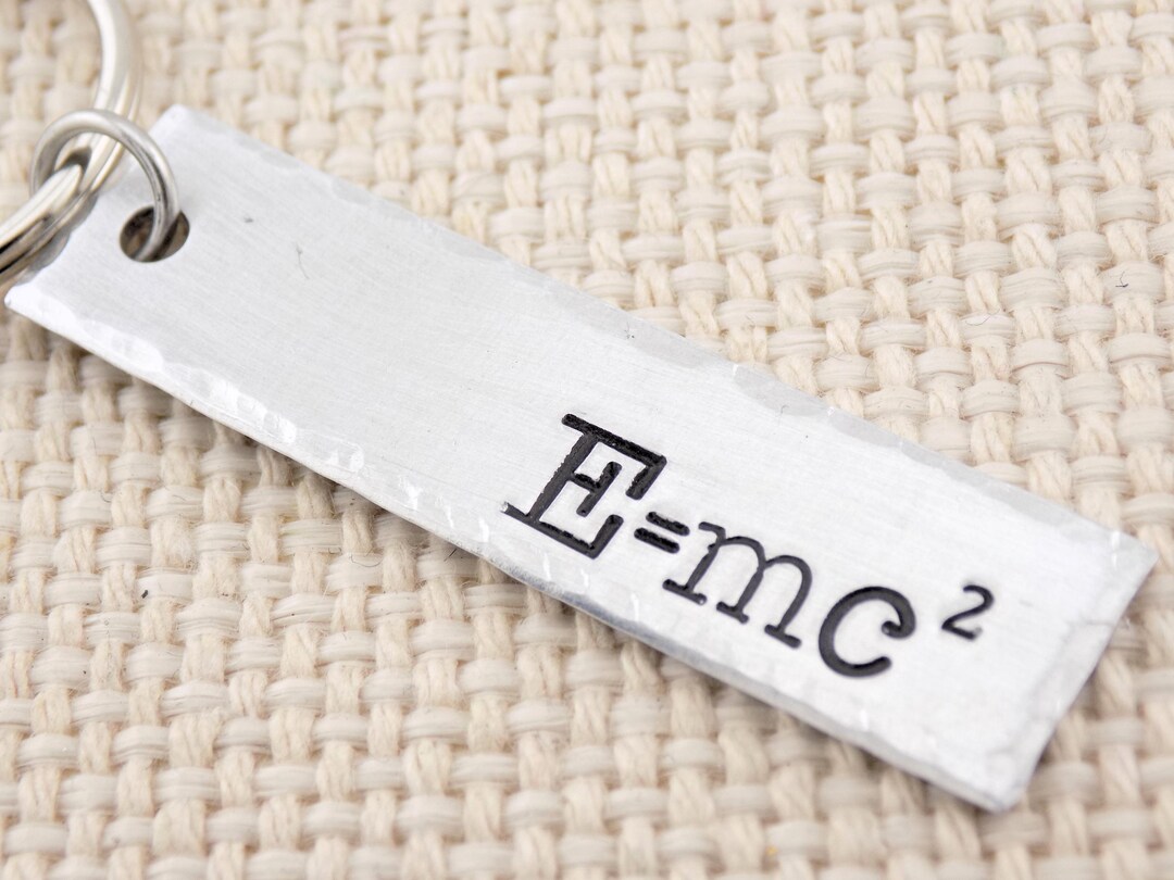 Custom Physics Keychain, Personalized Hand Stamped, E = Mc2, Science ...