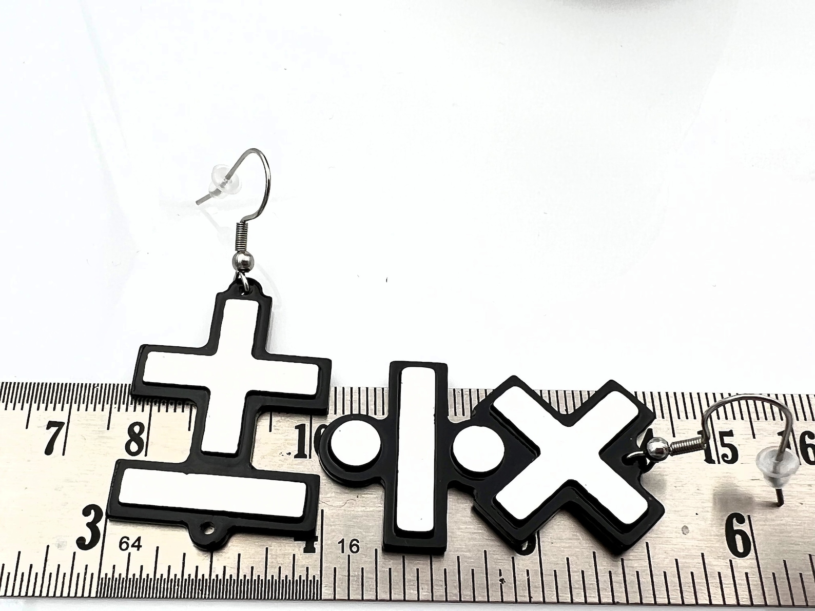 Math Themed Earrings Math Teacher Gift White and Black - Etsy