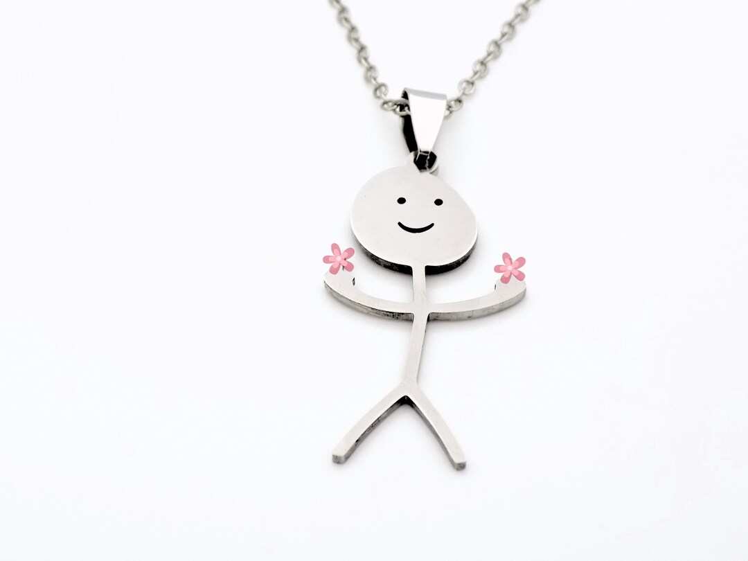 Funny Middle Finger Necklace Stick Figure Jewelry Stickman - Etsy
