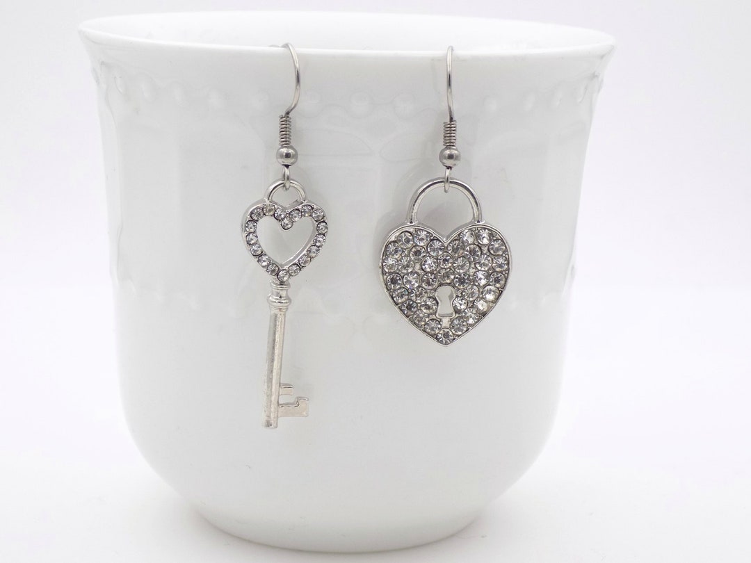 Lock and Key Earrings Gift for Her Dangle Earrings Everyday - Etsy