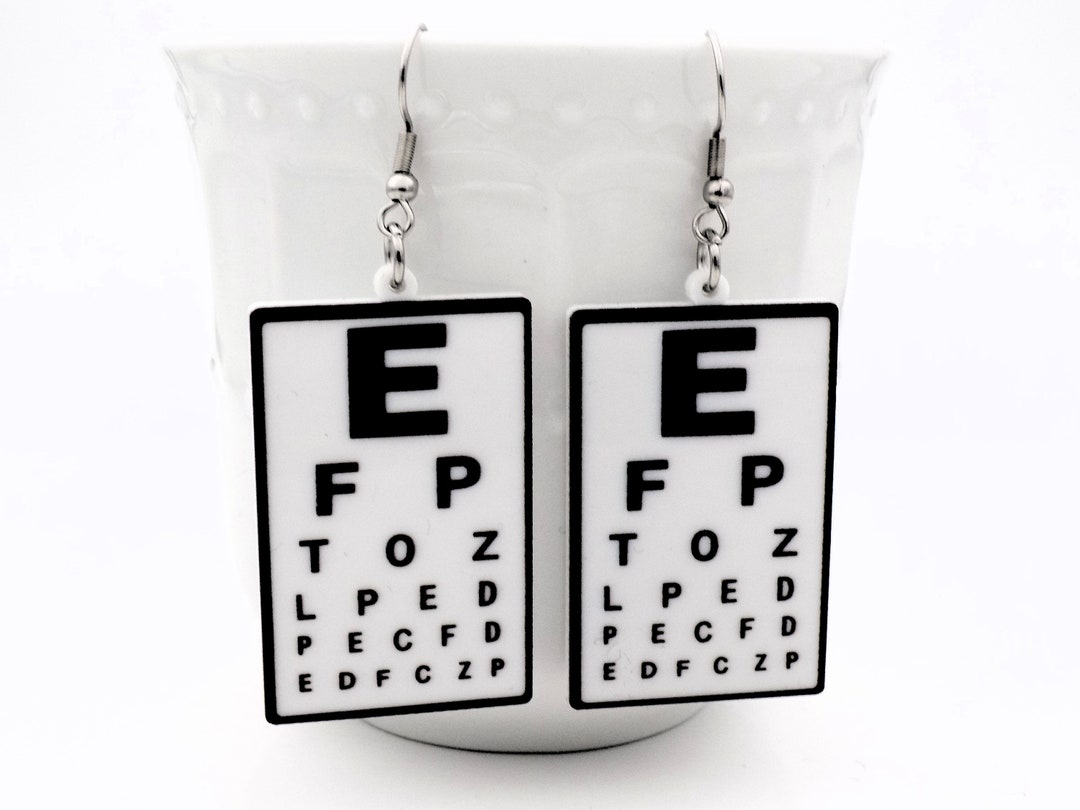 2d Eye Dr Earrings Eye Chart Dangles Optometrist Ophthalmologist Gift ...