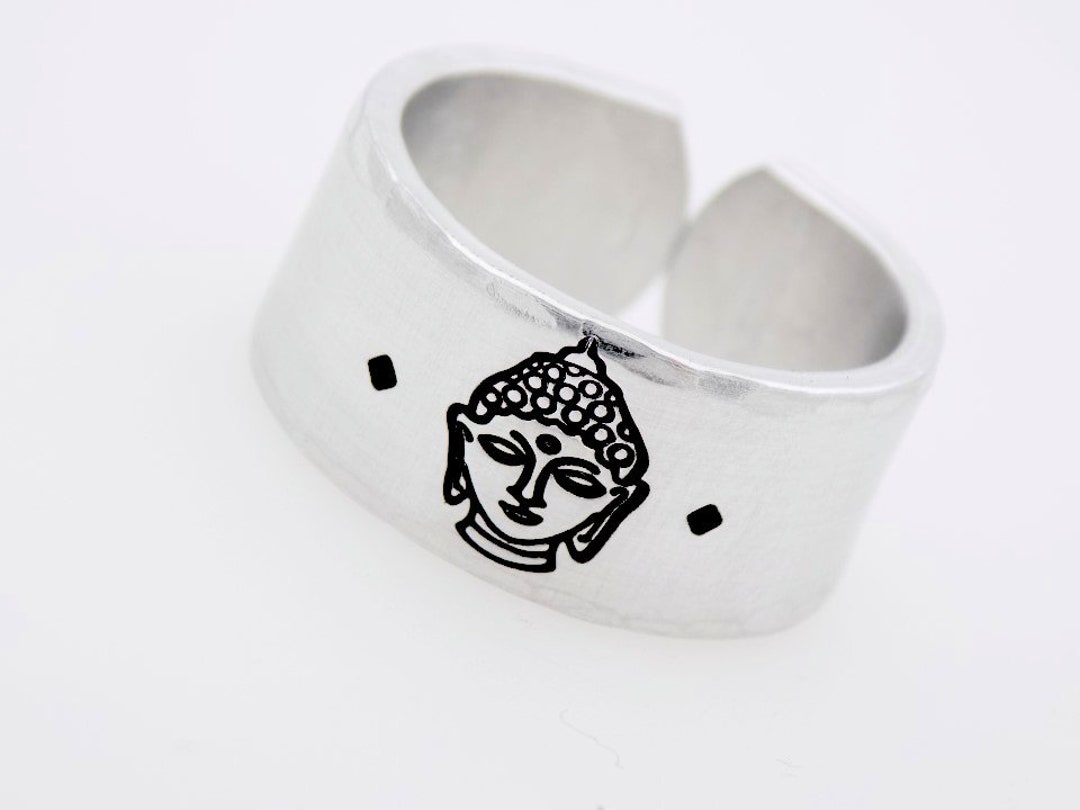Handstamped Zen Ring, Yoga Jewelry, Adjustable Ring, Buddha, Buddhist ...