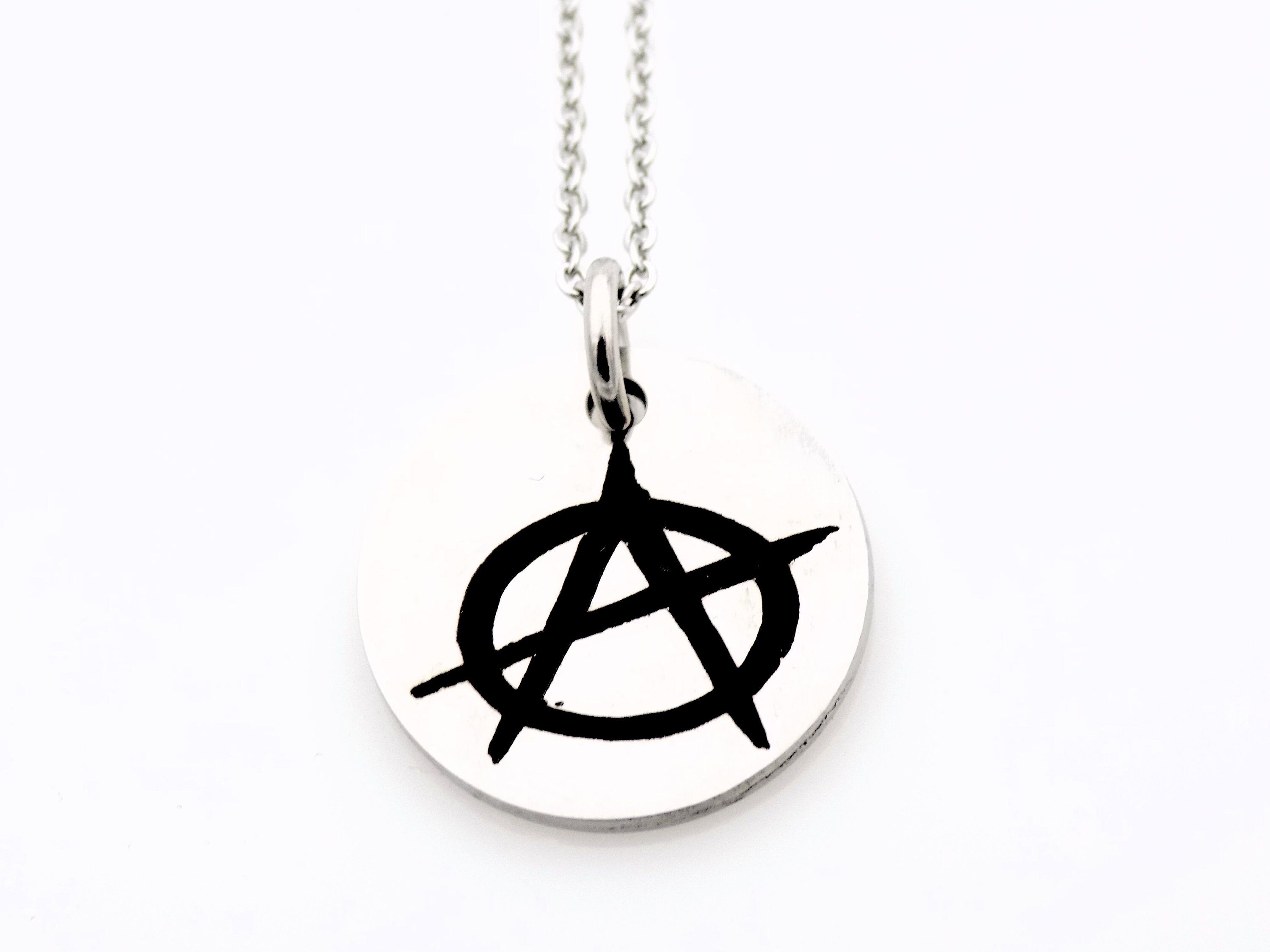 Anarchy Necklace Anarchist Laser Marked Jewelry A necklace | Etsy