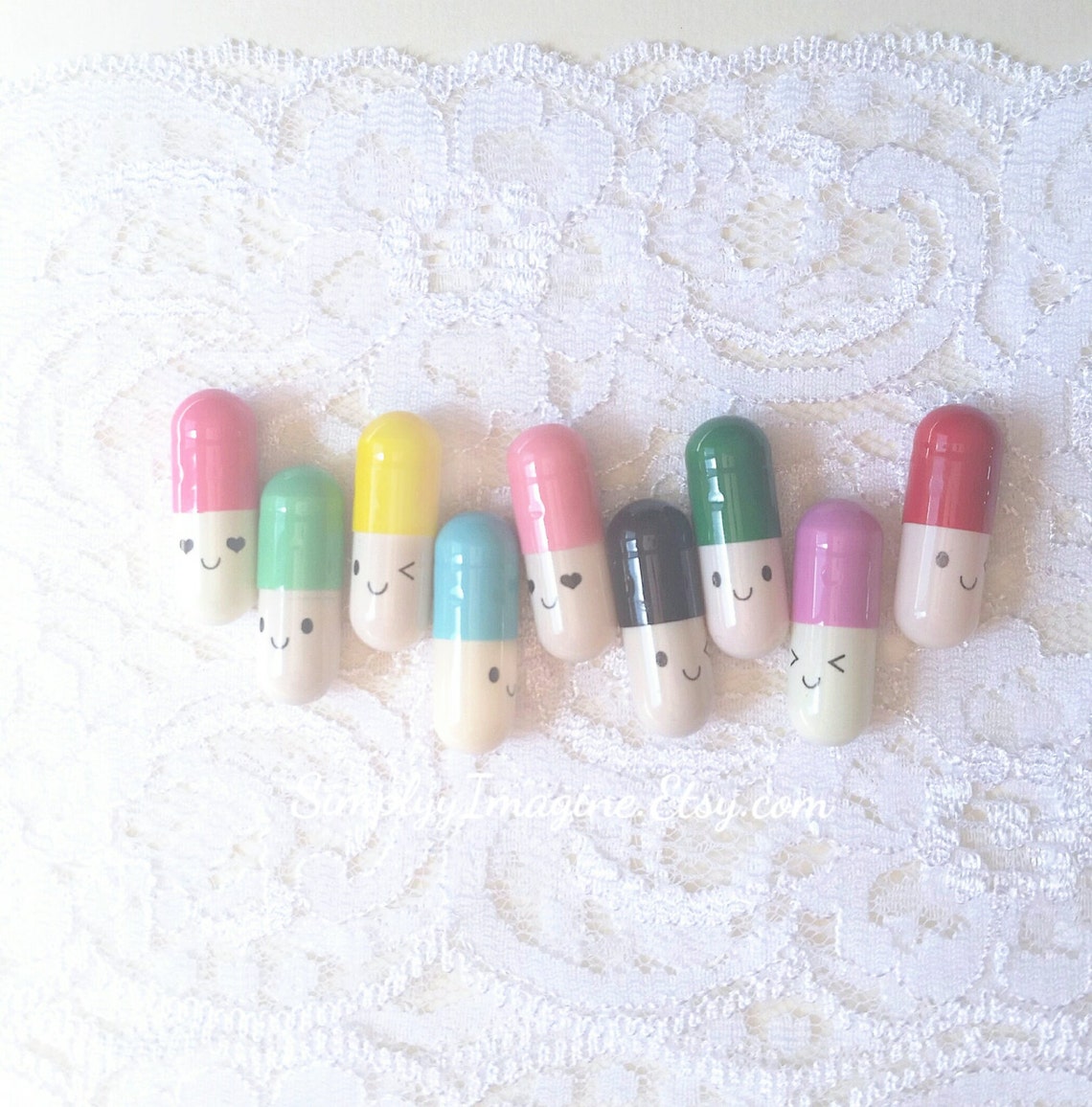 Secret Message Note in Pill Capsule Cute Cabochon Resin Flatback Sweet ...