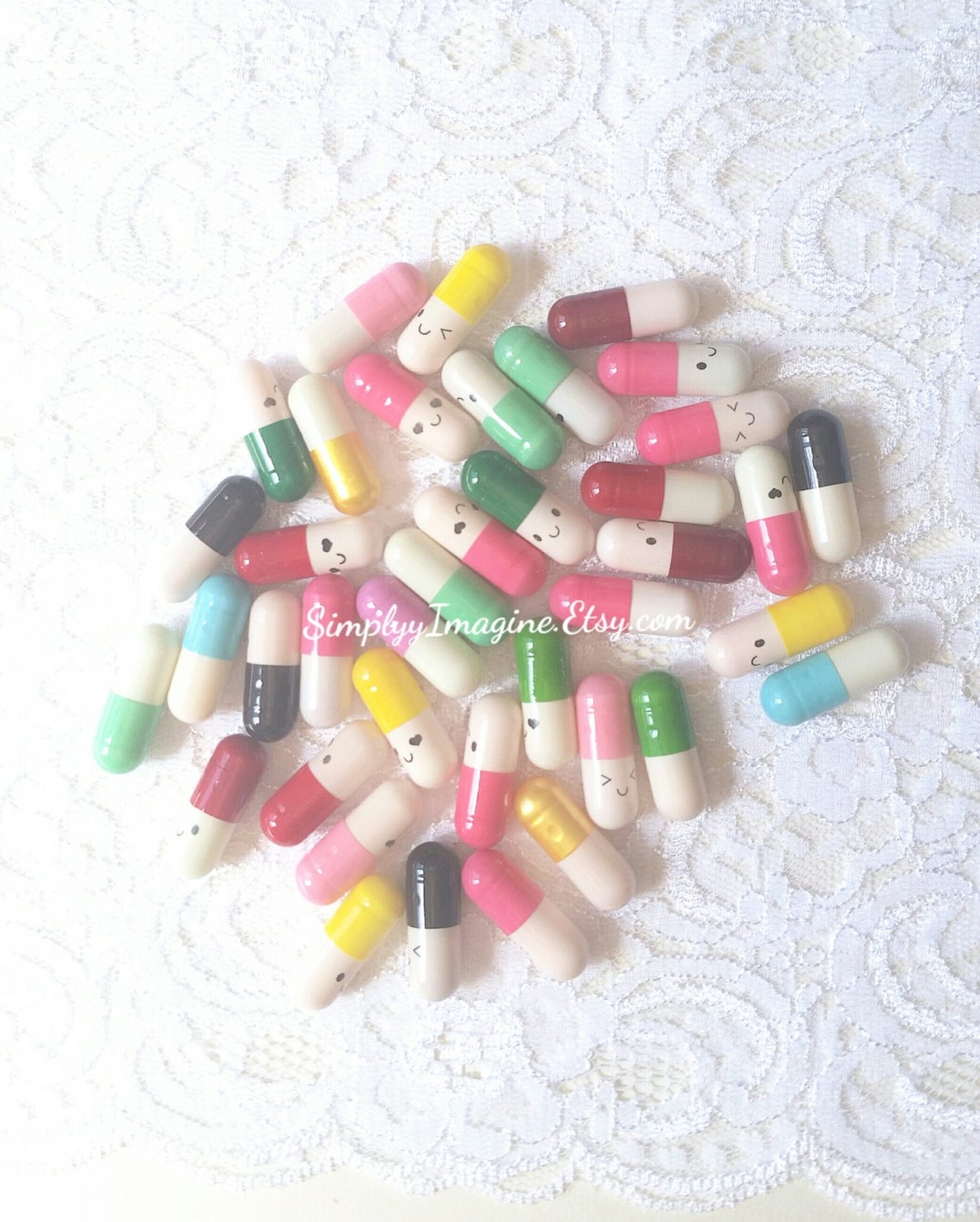 Secret Message Note in Pill Capsule Cute Cabochon Resin Flatback Sweet ...