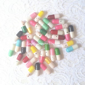 Secret Message Note in Pill Capsule Cute Cabochon Resin Flatback Sweet ...