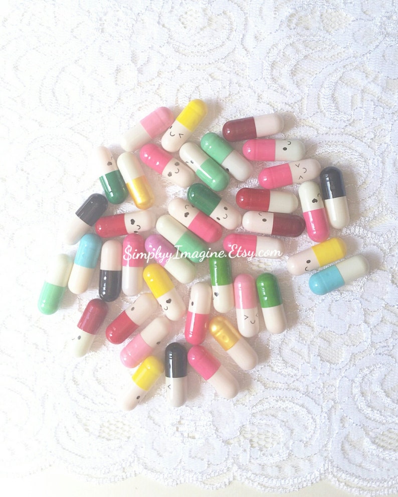Secret Message Note in Pill Capsule Cute Cabochon Resin Flatback Sweet ...