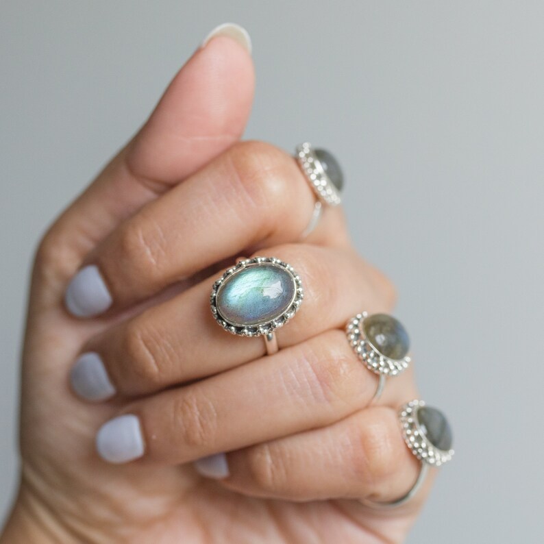 Oval Labradorite Ring Galaxy Ring - Etsy