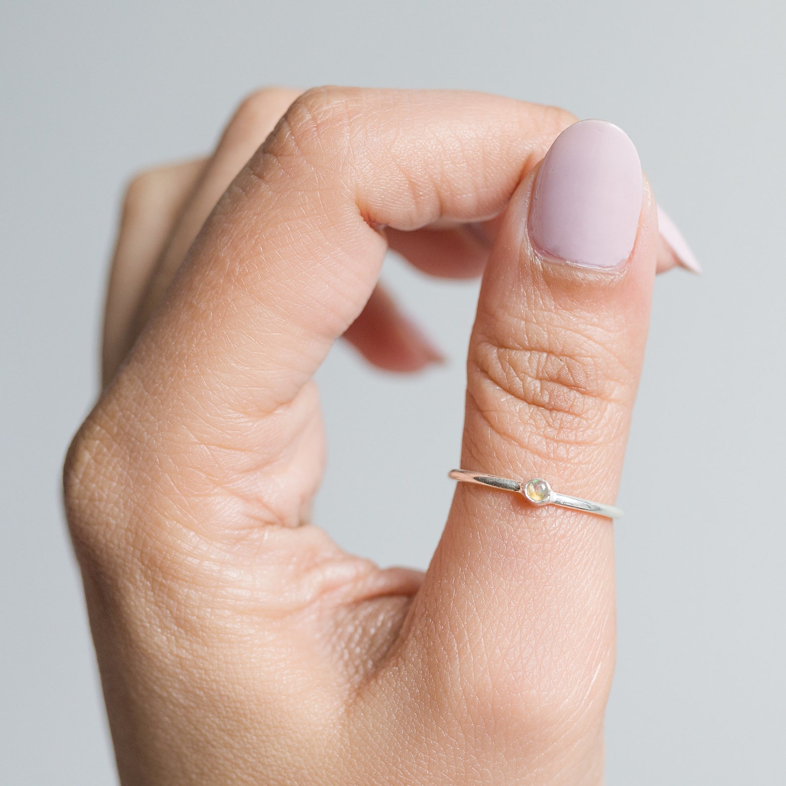 Natural Opal Ring Tiny Opal Ring - Etsy