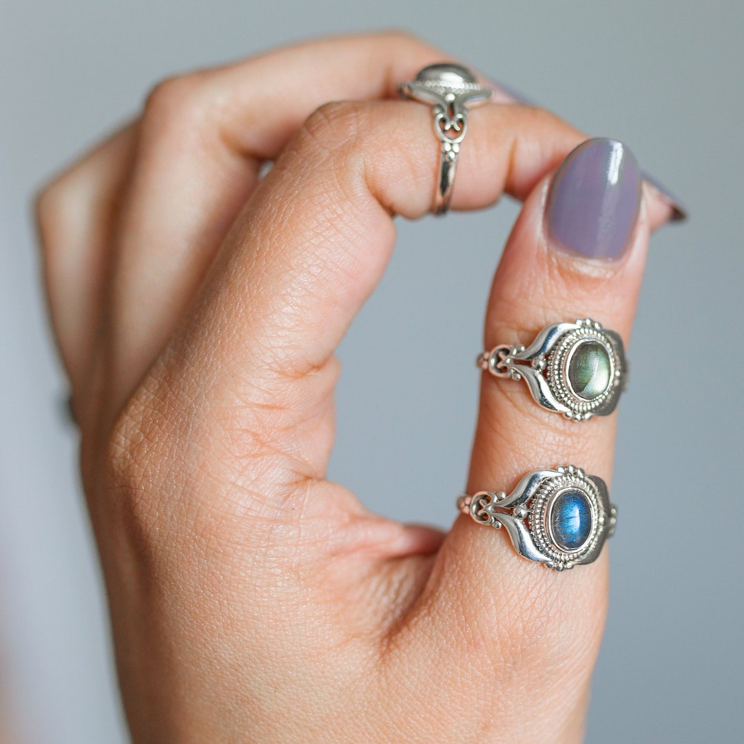 Labradorite Ring Bohemian Silver Ring - Etsy