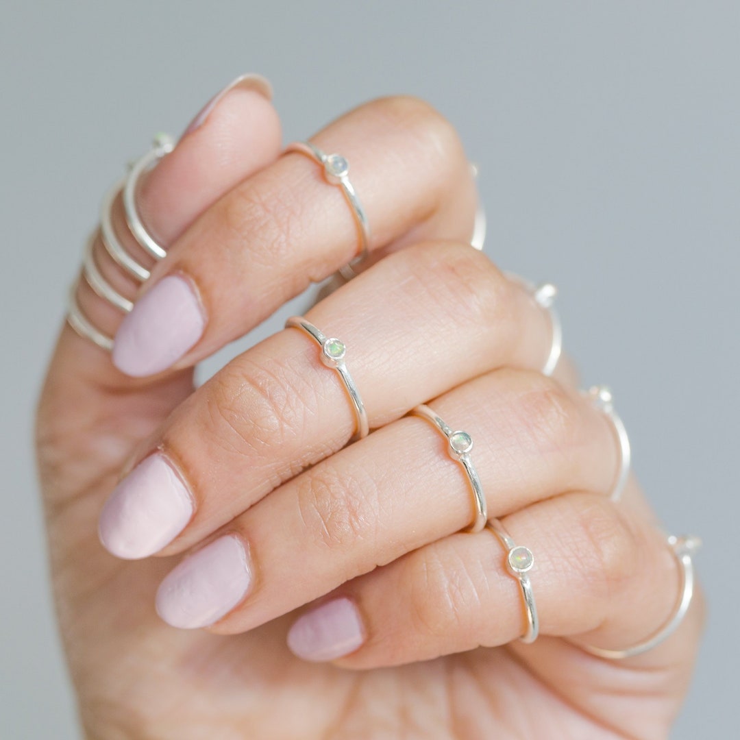 Natural Opal Ring Tiny Opal Ring - Etsy
