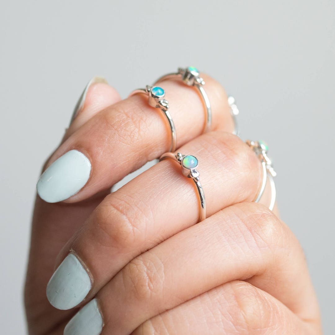 Genuine Opal Ring, Natural Opal Ring, Opal Minimalist Ring, Unique ...