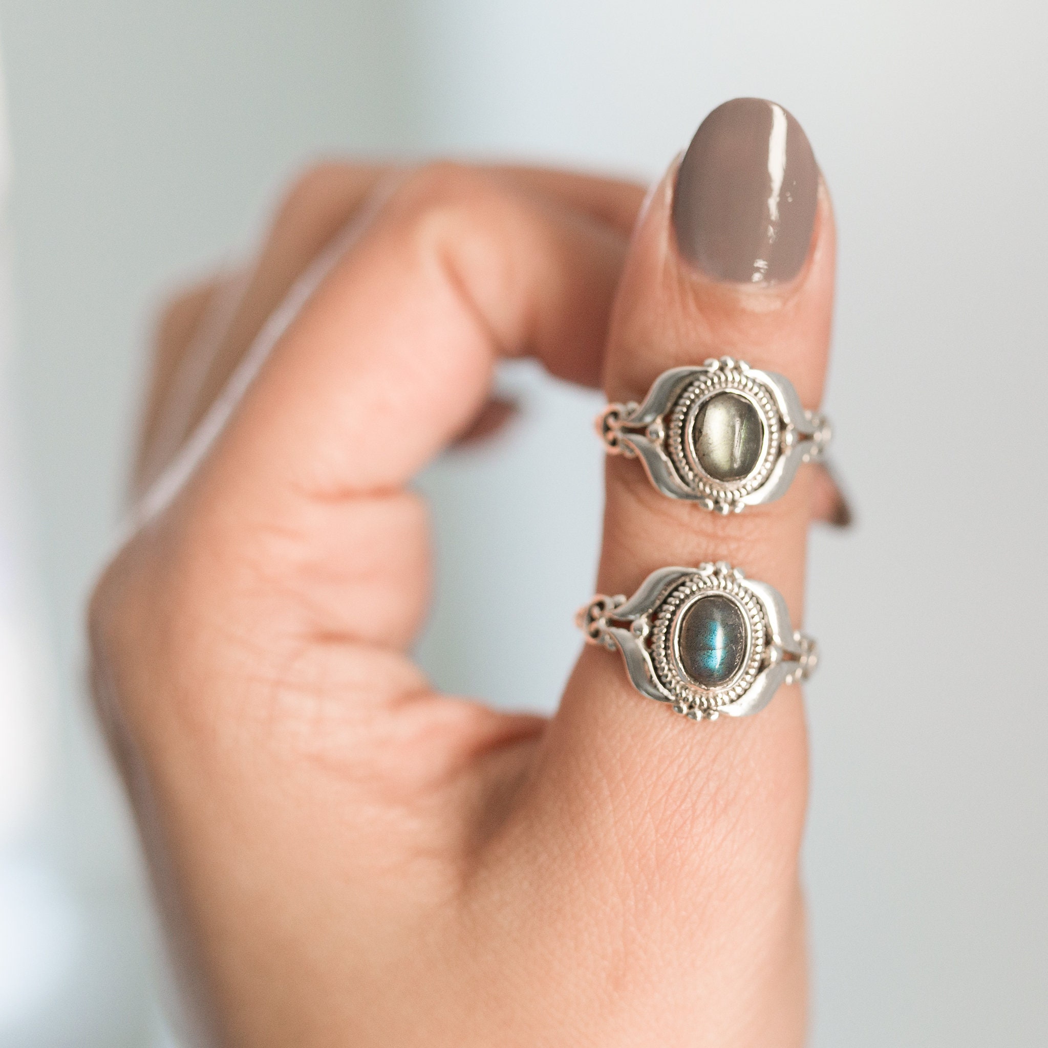 Labradorite Ring Bohemian Silver Ring | Etsy