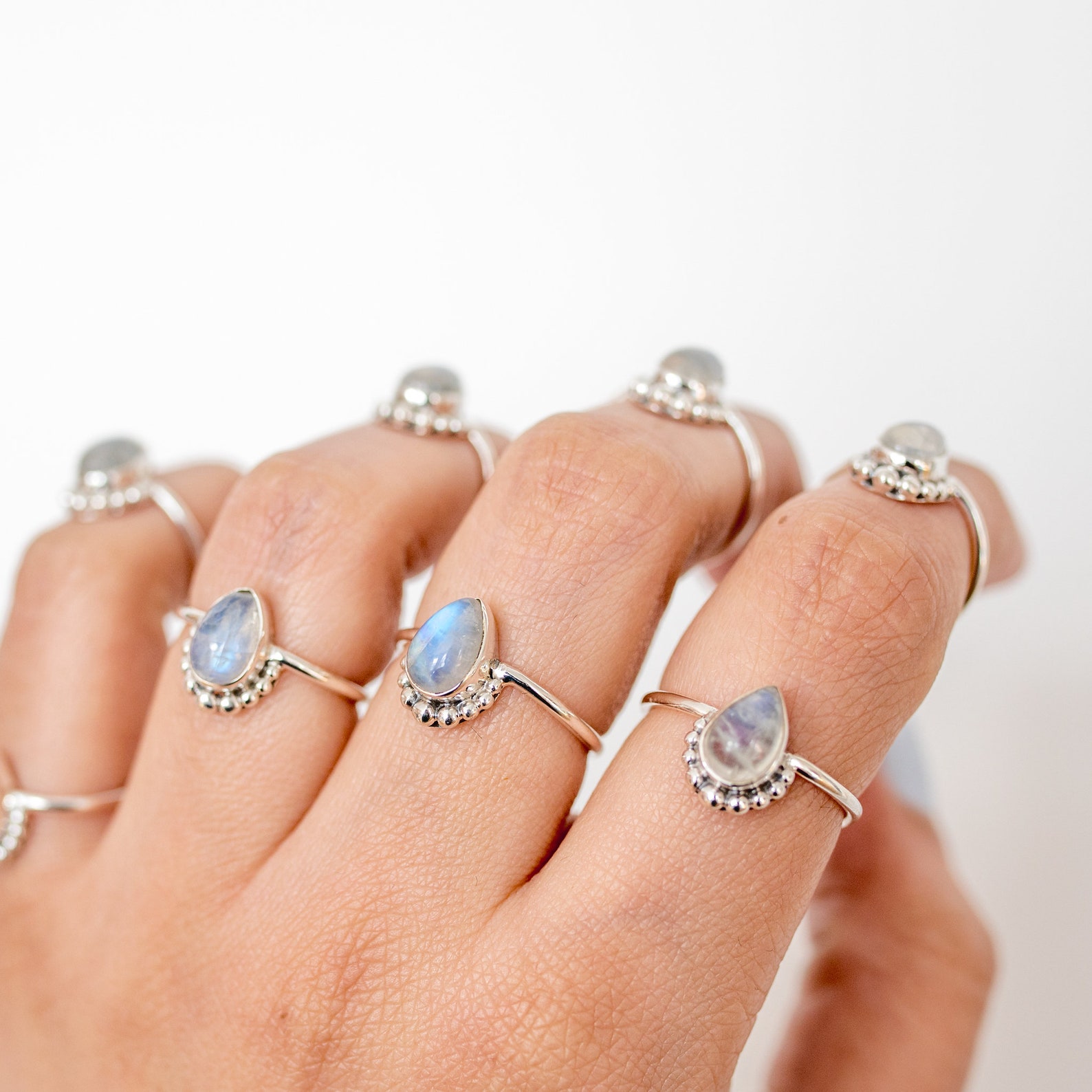 Minimalist Moonstone Ring Pear Moonstone Ring - Etsy