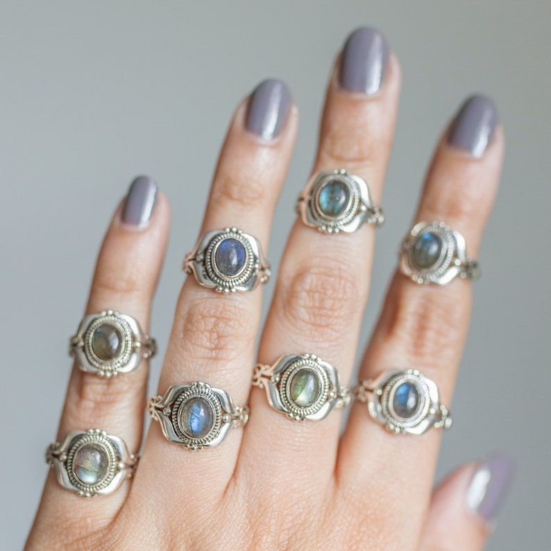 Labradorite Ring Bohemian Silver Ring | Etsy