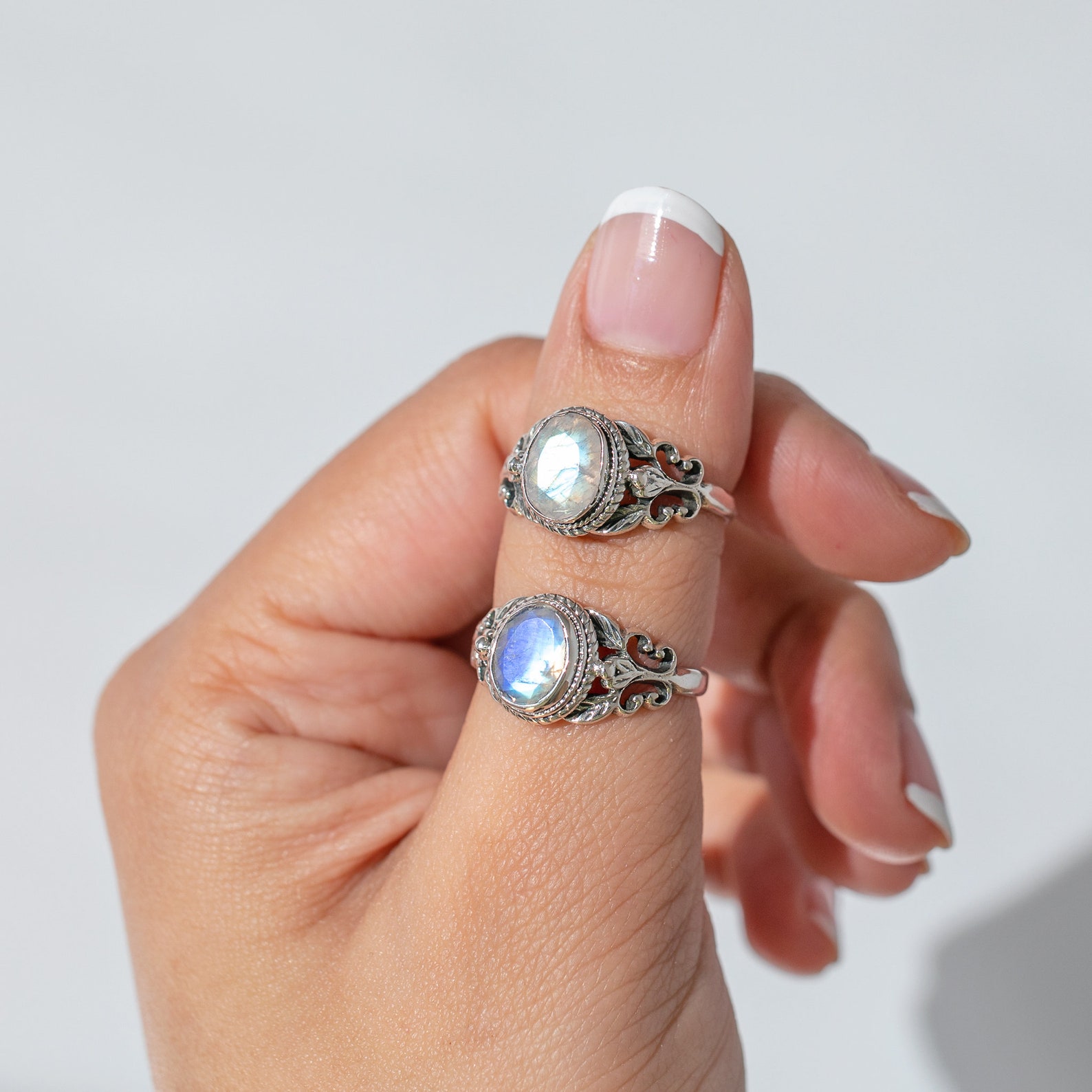 Oval Moonstone Ring in Solid Sterling Silver - Etsy