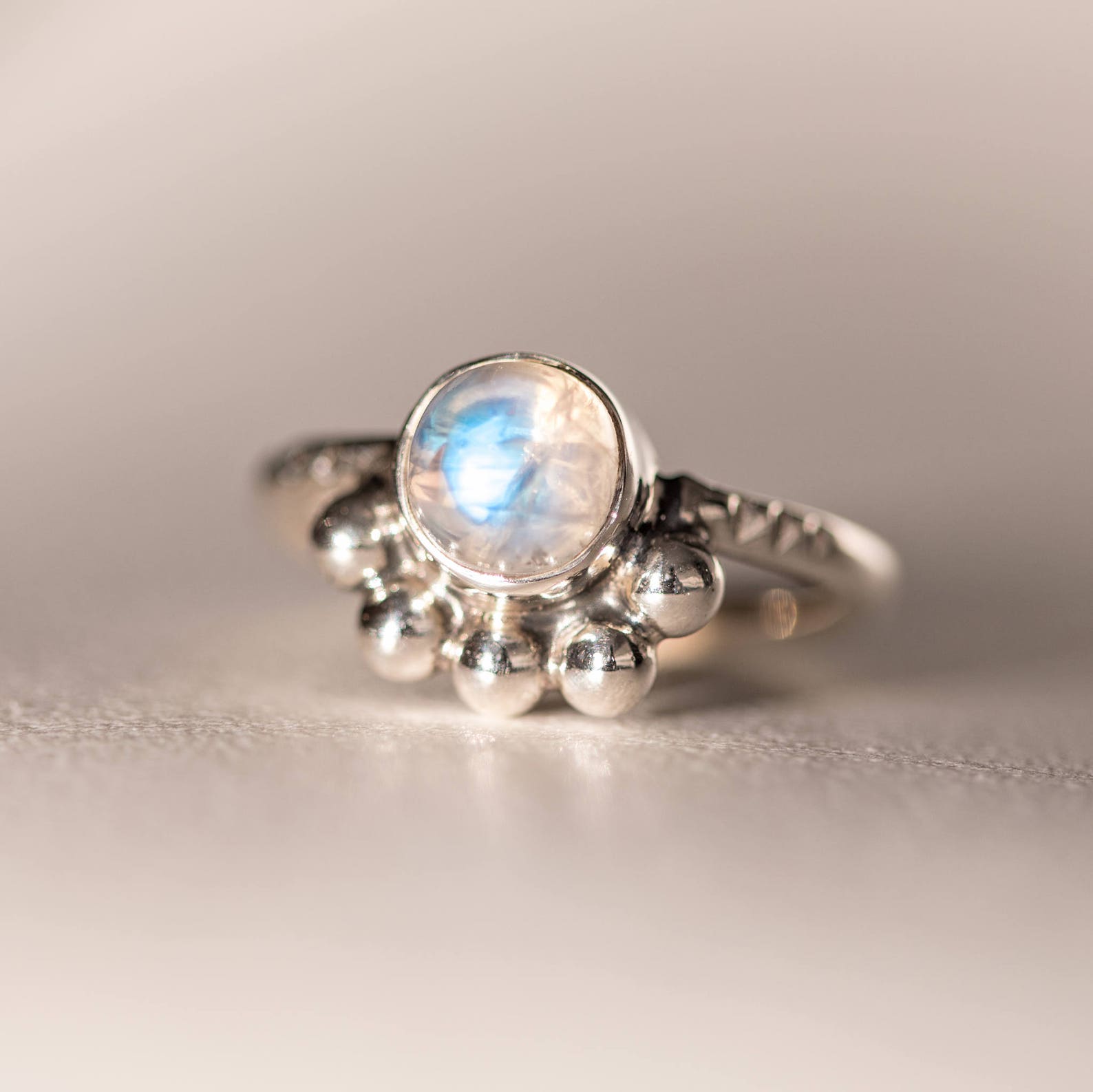 Round Moonstone Ring Everyday Stack Ring - Etsy