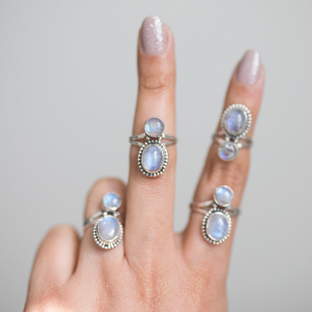 Moonstone Boho Statement Ring - Etsy