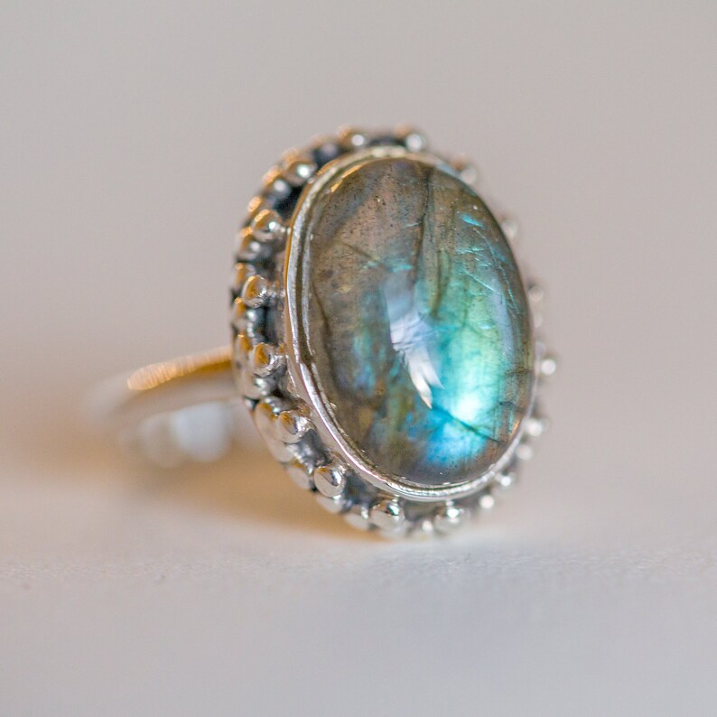Oval Labradorite Ring Galaxy Ring - Etsy