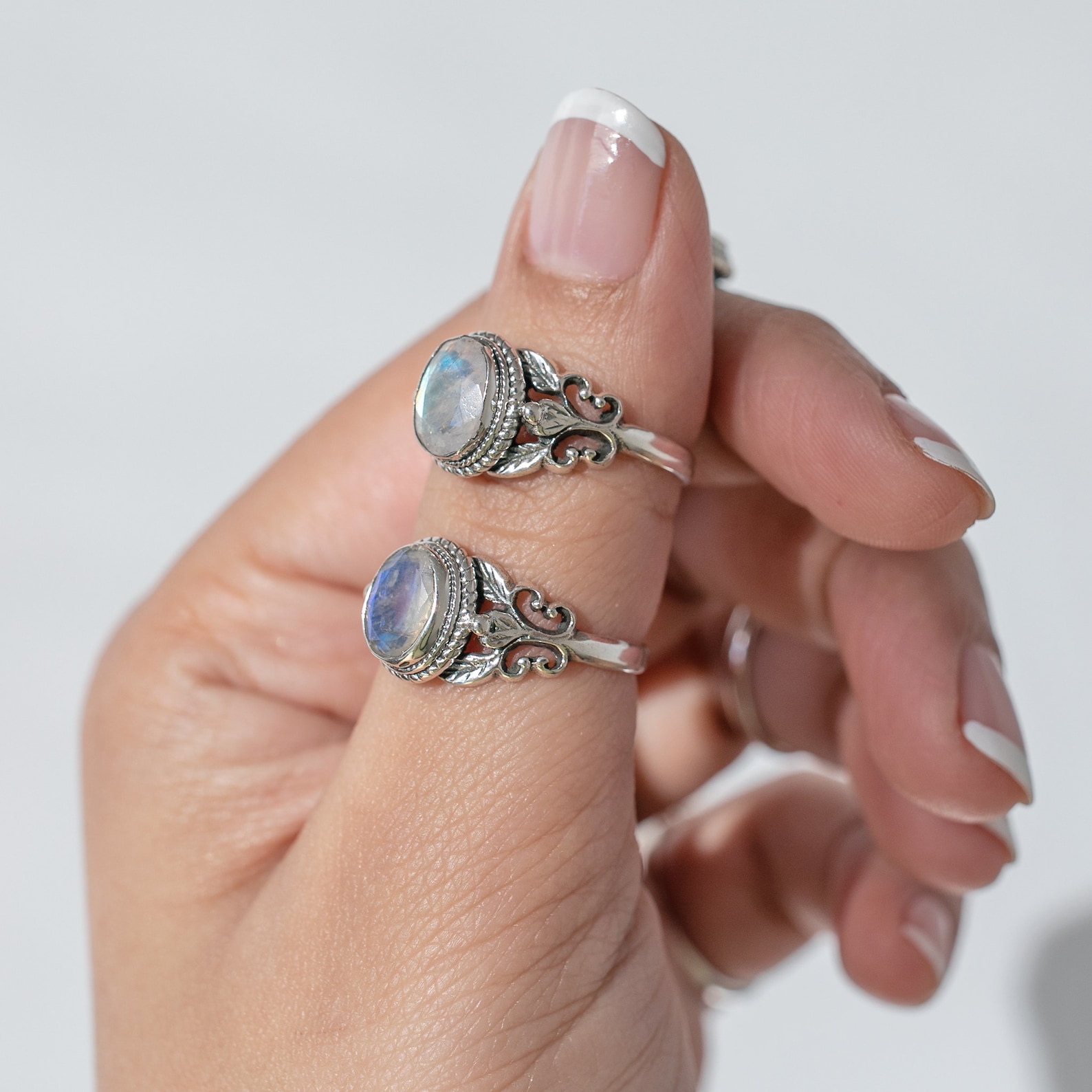 Oval Moonstone Ring in Solid Sterling Silver - Etsy