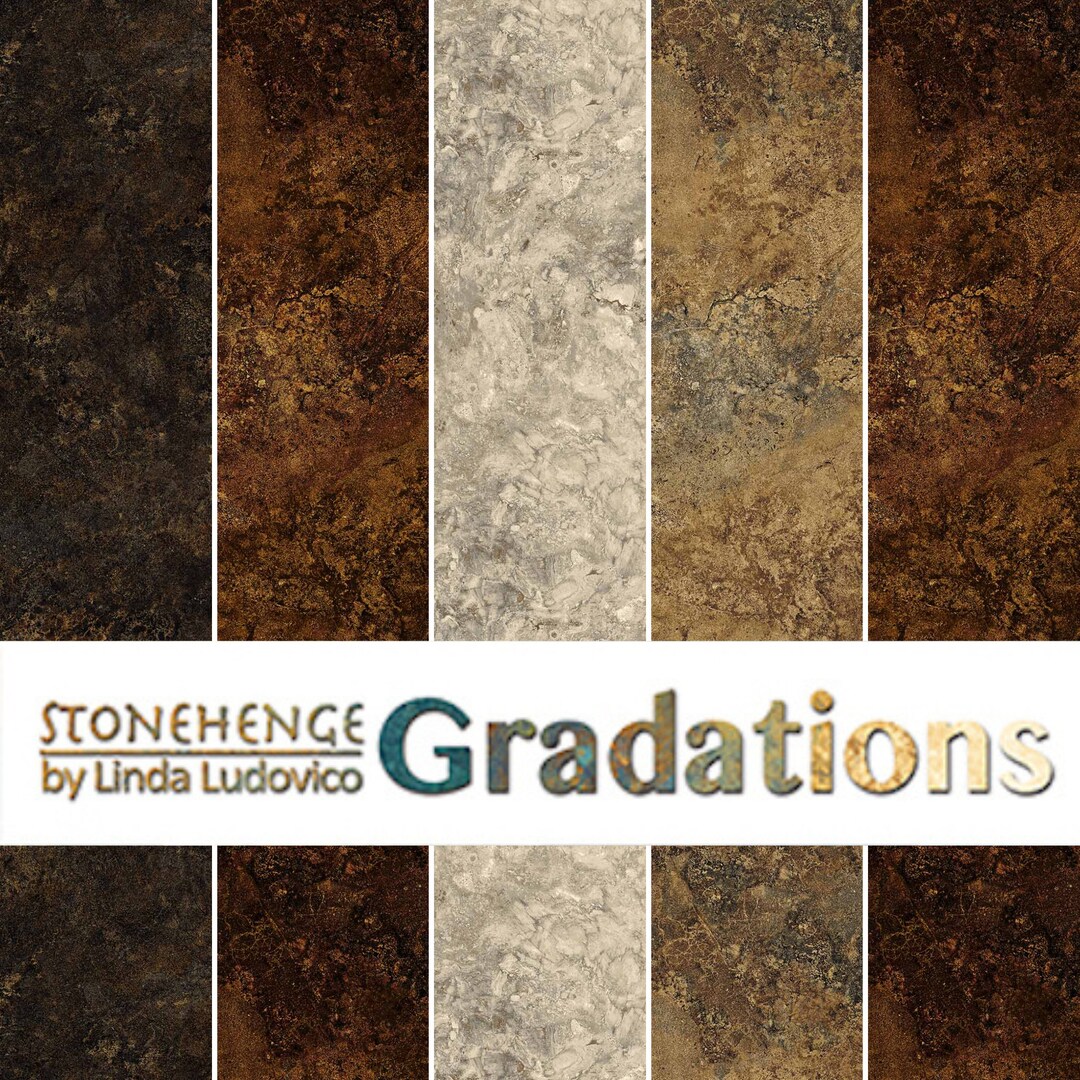 Stonehenge Gradations Cotton Fabric by Linda Ludovico: Brown, Blues ...