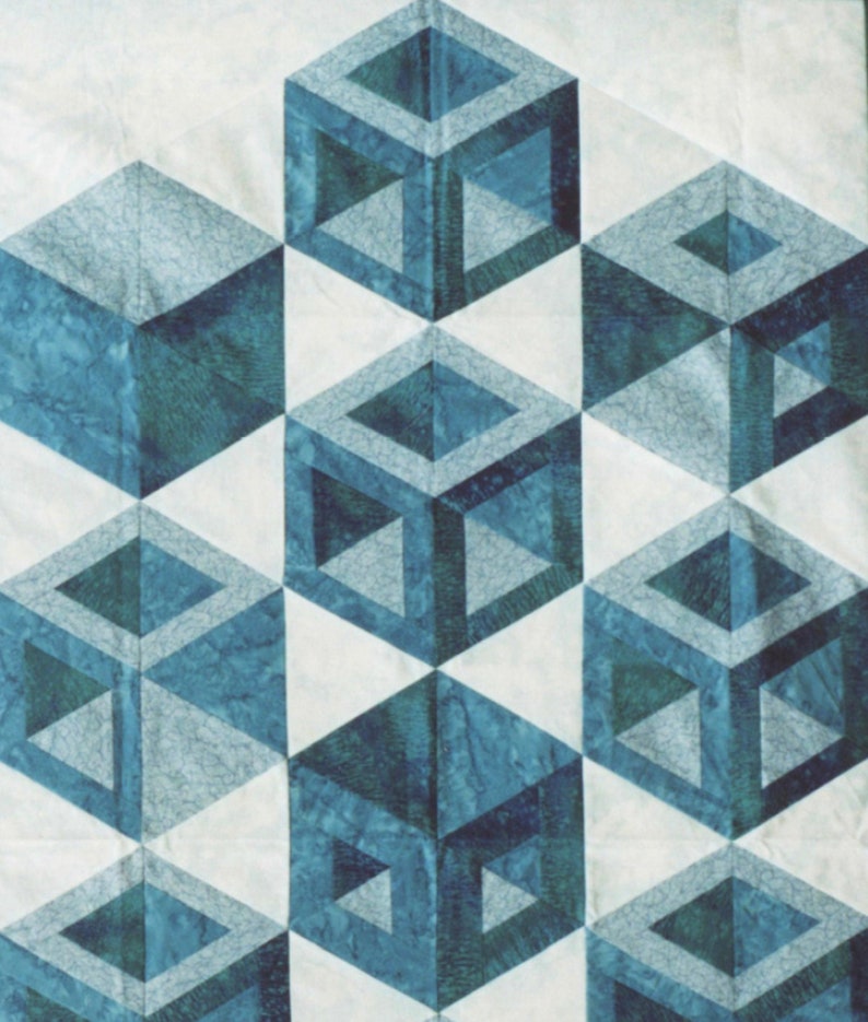 Geometric 3D Boxes - Quilt Pattern - Etsy