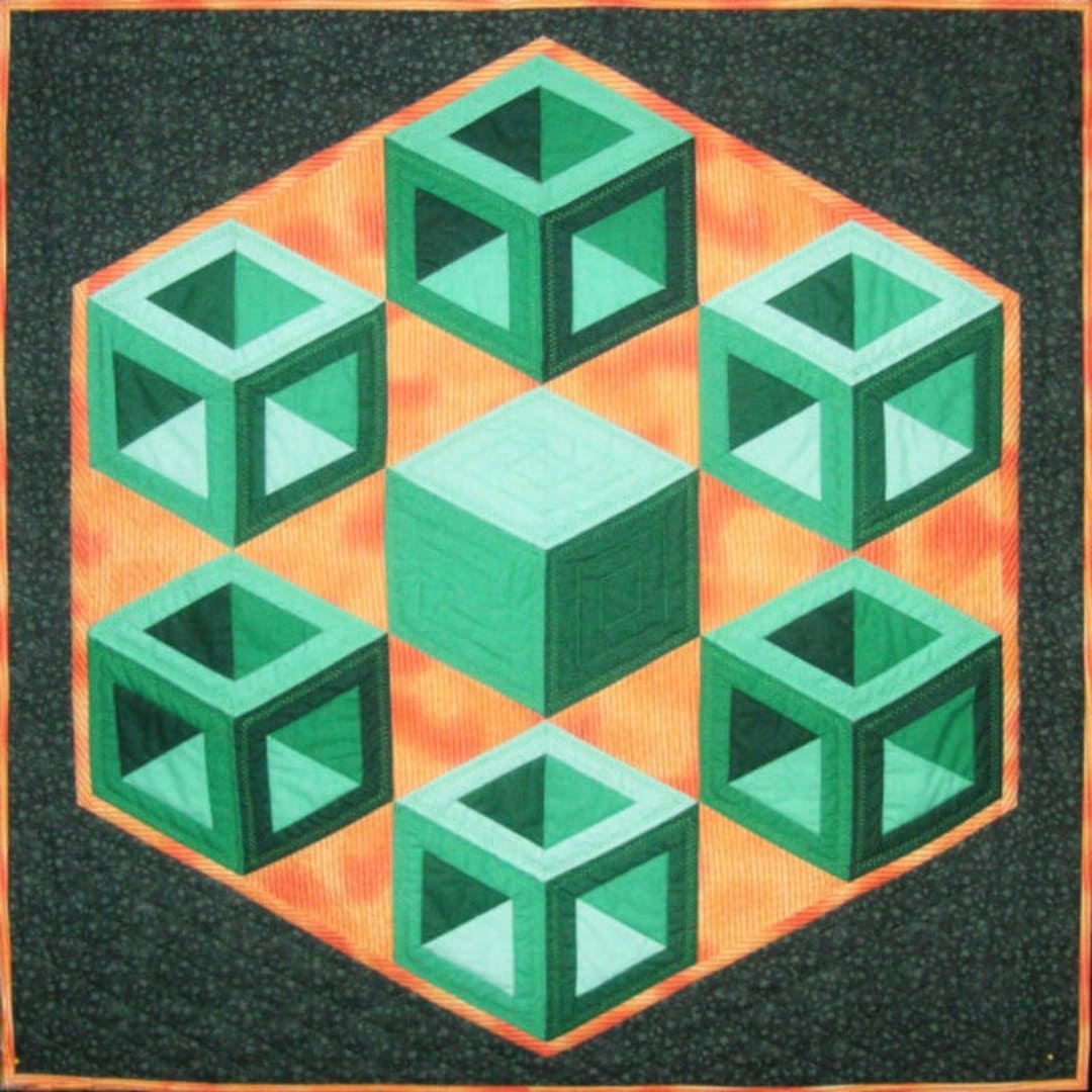 Geometric 3D Boxes - Quilt Pattern - Etsy