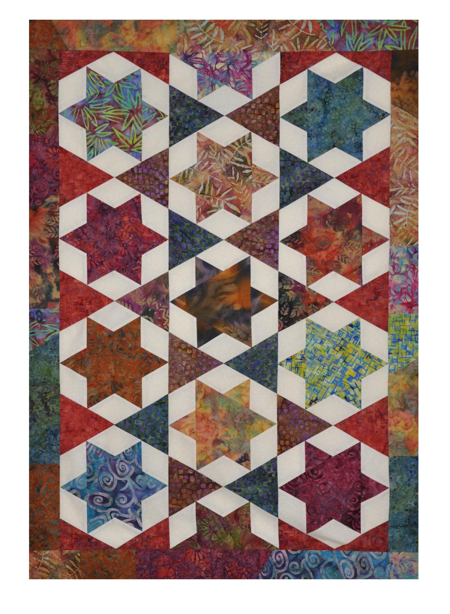 60 Degree Triangle Star Quilt Pattern: Easy Piecing, Lap Size (PDF ...