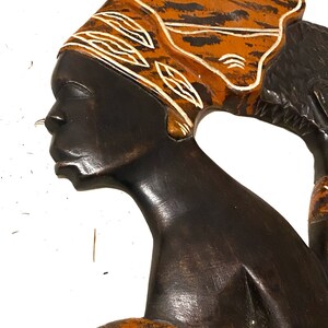 African Couple Wall Statue L African Wooden Statue L Wooden Wall Decor ...