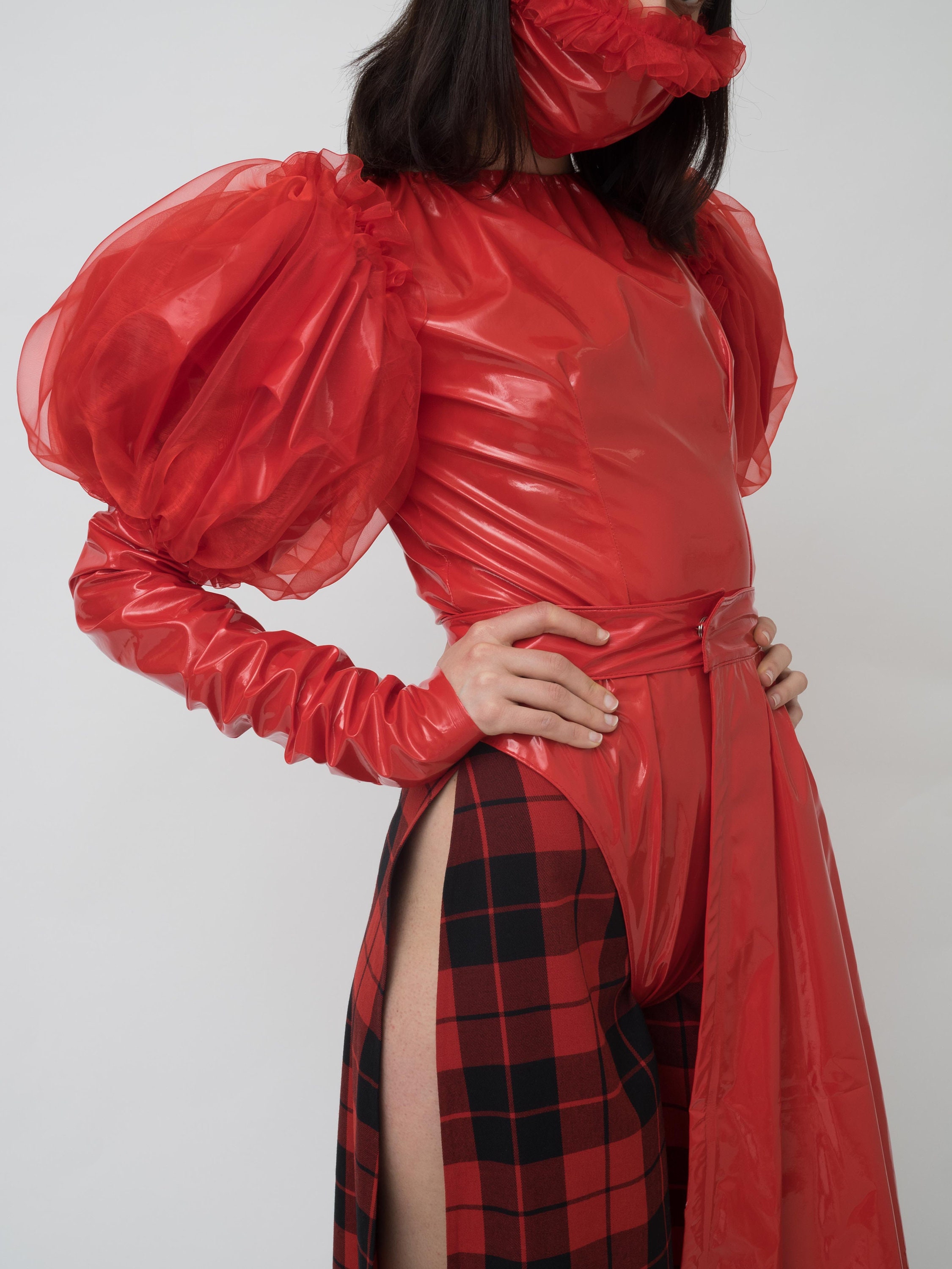 IN LOVING MEMORY Red Fetish Vinyl Body Catsuit Pvc Shiny | Etsy